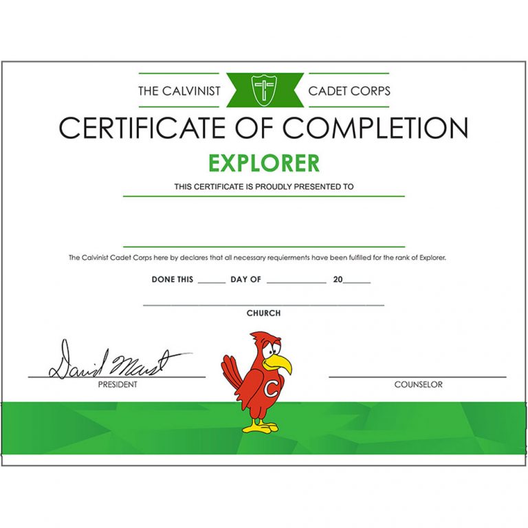 Junior Cadet Explorer Certificate – Shop Cadets